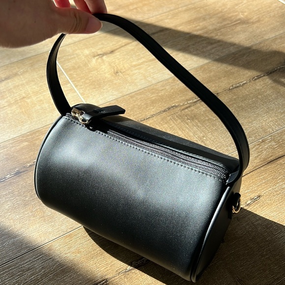 HOZEN | Bags | Hozen Barrel Bag Black Vegan Leather | Poshmark